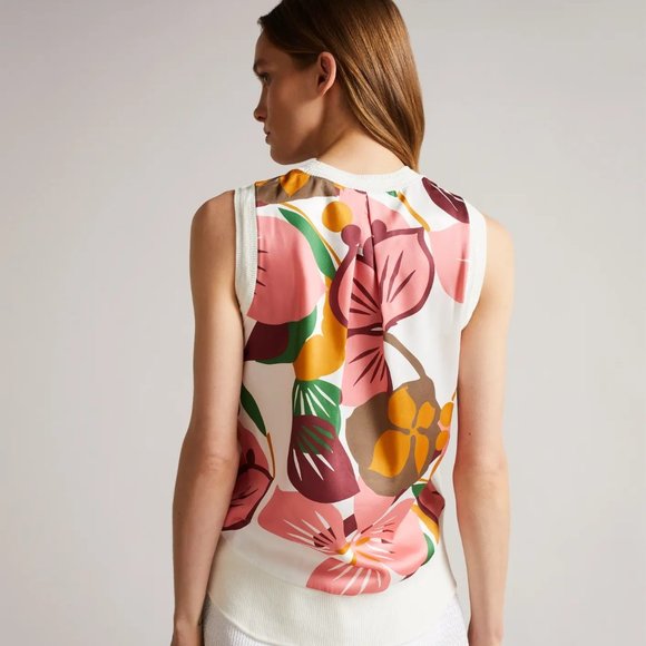 Ted Baker | Tops | Ted Baker Woven Back Knit Sleeveless Tank Nwt | Poshmark
